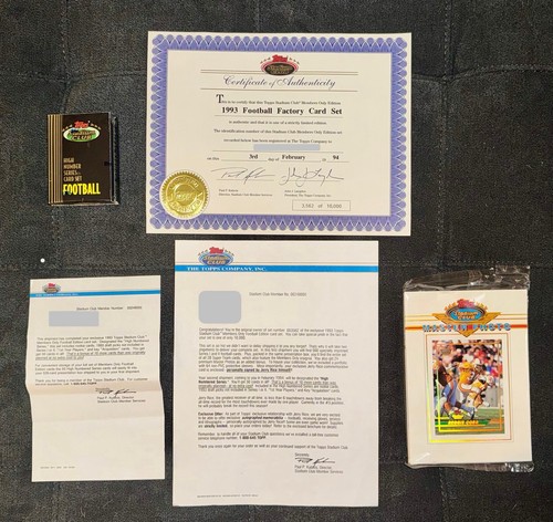 1993 STADIUM CLUB FOOTBALL HIGH SERIES Complete SET SEALED FACTORY ...