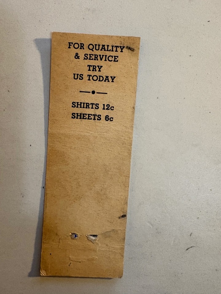 Matchbook cover - Blue Ribbon Laundry - Washington DC? - M13 - comb ...