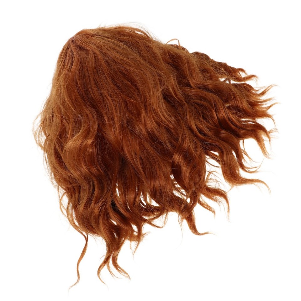 Orange Red Short Curly Wig for Events Synthetic Wavy Loose Halloween ...