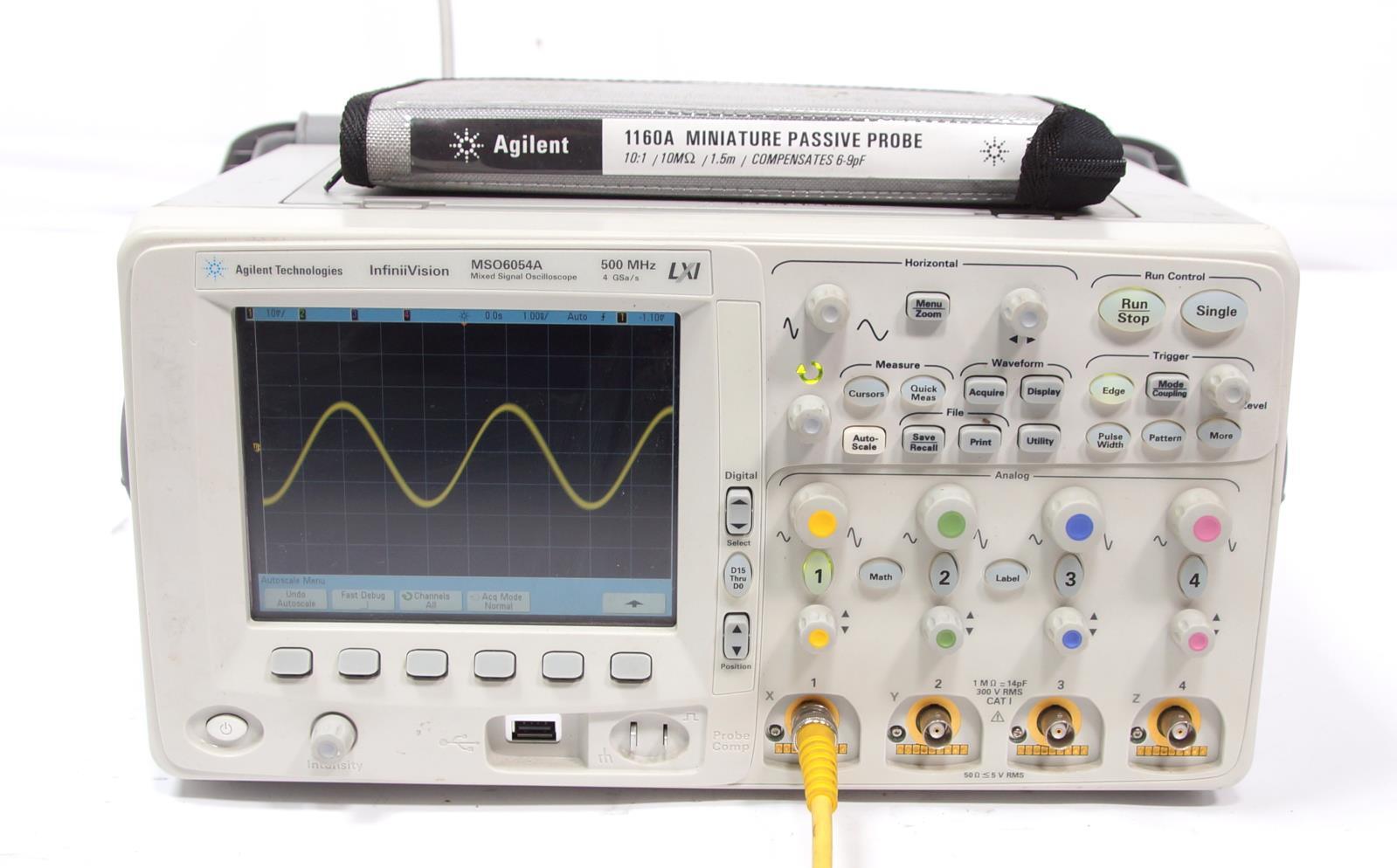 Agilent MSO6054A 500 MHz 4 + 16 Ch, 4 GS/s Mixed Signal Scope w Probes ...