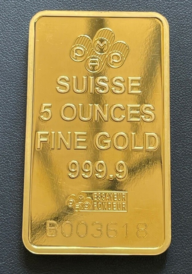 Lady Fortuna 5ozt Pamp Suisse Gold Bar .9999 Fine with Plastic Case ...