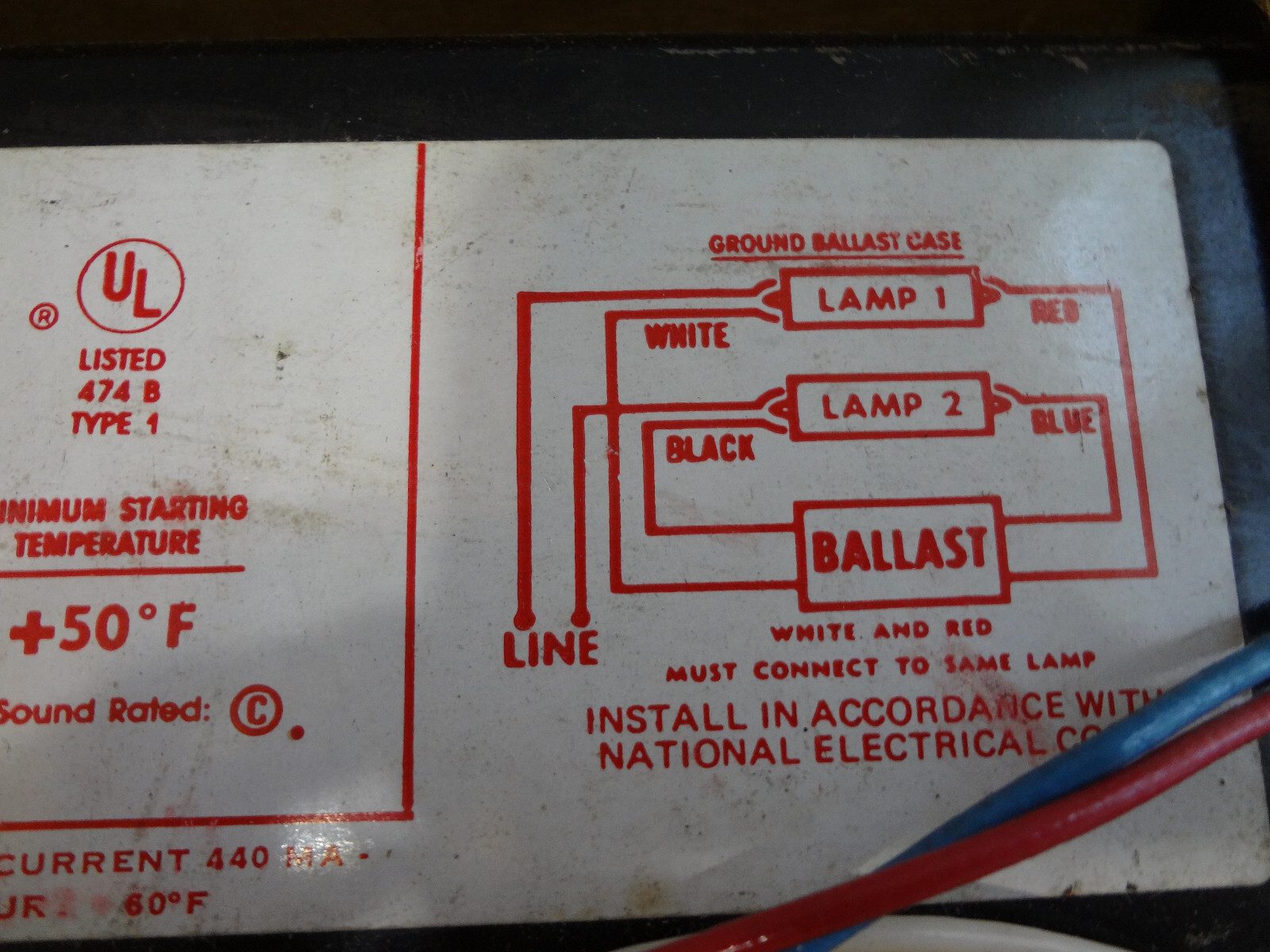 Universal Mfg. Corp. Cat. No. 827-BR-TC-P Slimline Ballast | eBay