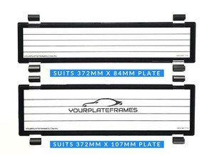 Number Plate Covers Frames 6 Figure Premium & Slimline Black Lined Set ...