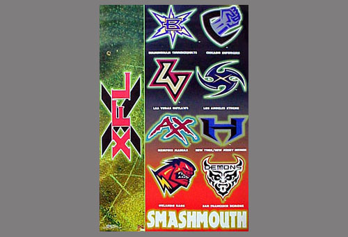Vintage Original XFL FOOTBALL Smashmouth Team Logos POSTER (2001) | eBay