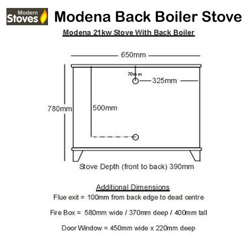 Modena 20kw back boiler Wood Burning Multi Fuel Stove Modern Stoves ...