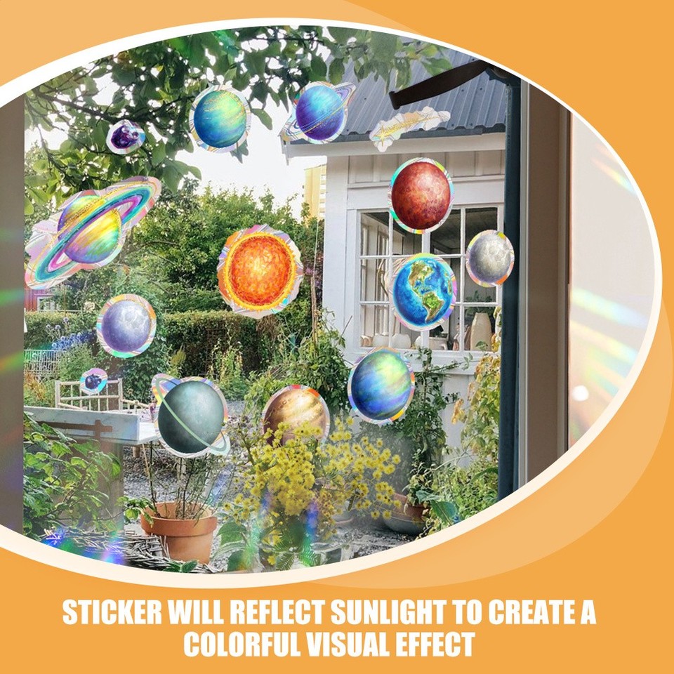 2 Sets Delicate Window Cling Removable Decals Sticker Decorative Sun ...