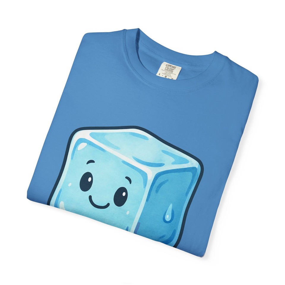 Smiling Ice Cube T-Shirt, Unisex Garment-Dyed, Cool Refreshing Tee ...