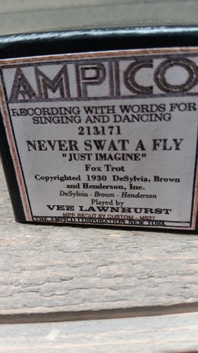 Recut Ampico Player Piano Roll 213171 Never Swat A Fly, Just Imagine ...