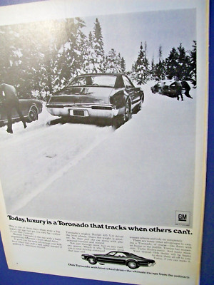 1966 Oldsmobile Olds Toronado large-mag car ad -"tracks when others can ...