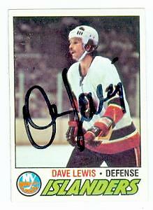Dave Lewis autographed Hockey Card (New York Islanders) 1977 Topps #116 ...