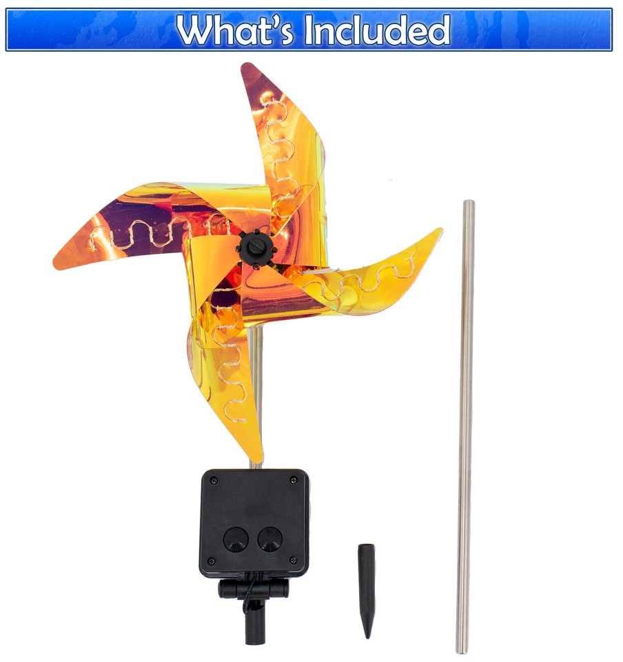 2 Solar LED Windmill Spinner - RGB Solar LED Wind Spinner W/ 8 Effect ...