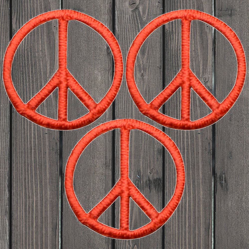 Mini Peace Sign, Orange/Red, 1" Embroidered Patch — 3-Pack — Iron On | eBay