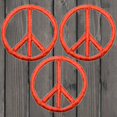 Mini Peace Sign, Orange/Red, 1" Embroidered Patch — 3-Pack — Iron On | eBay