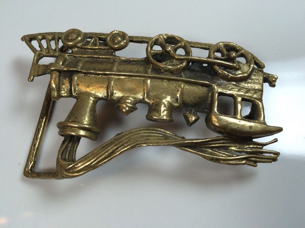 Rare Ivar Hyden Steam Train Engine Locomotor Brass Belt Buckle Artist ...