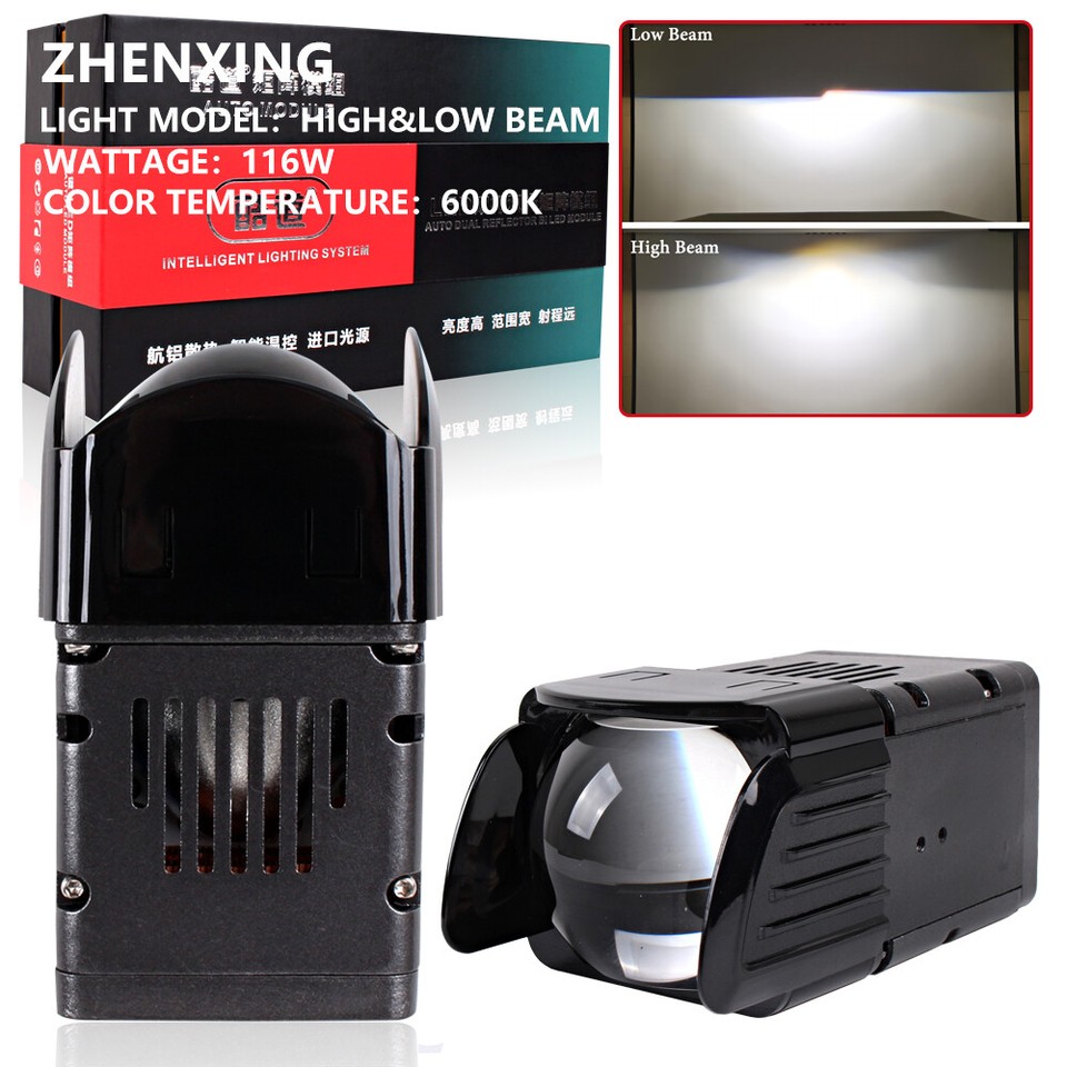 NHK 116W Mini Bi LED Projector Lens Headlight Universal Kit VS Xenon ...