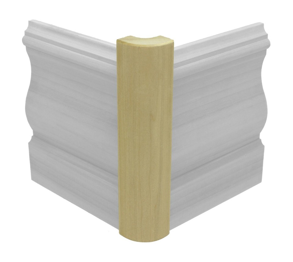 3/4" x 2" Poplar Outside Radius Corner Base Block Fits 3/8" Radius Mini ...