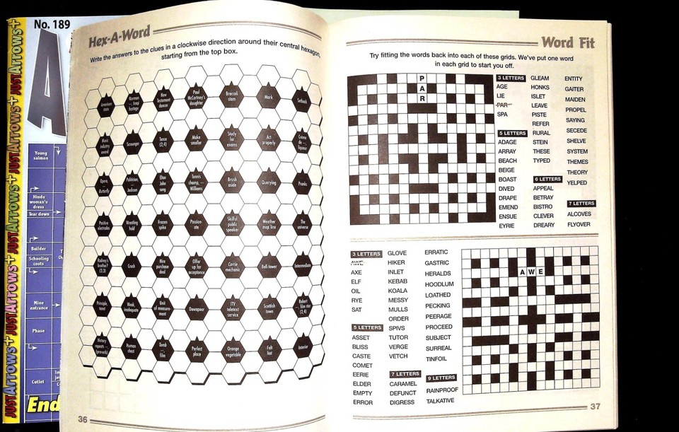 3 ARROW WORD PUZZLE BOOK ARROWORDS OVER 300 PUZZLES JUST ARROW MAG NEW ...