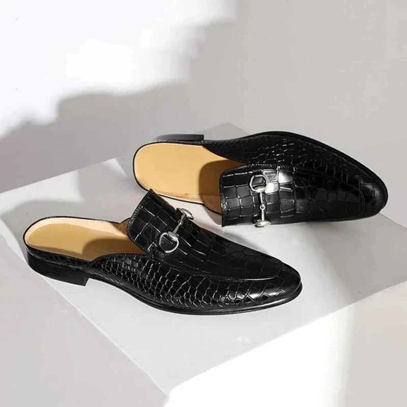 Fashion Men Casual Shoes Half Loafers Slippers Summer Slip On Flats ...
