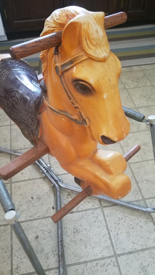 Vintage Plastic Rocking Horse w/ Metal Springes and Frame | eBay