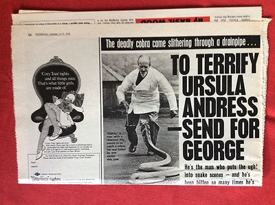 m2b ephemera 1972 picture george snakey williams london snake expert tv ...