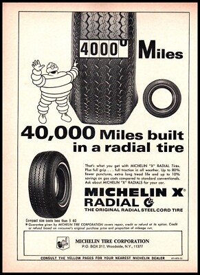 1967 Michelin Man X Radial Tile Bibendum Vintage Print Ad Wall Art ...