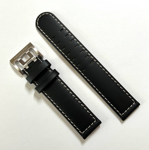 Original Hamilton Khaki 20mm BLACK Leather Watch Band Strap | eBay
