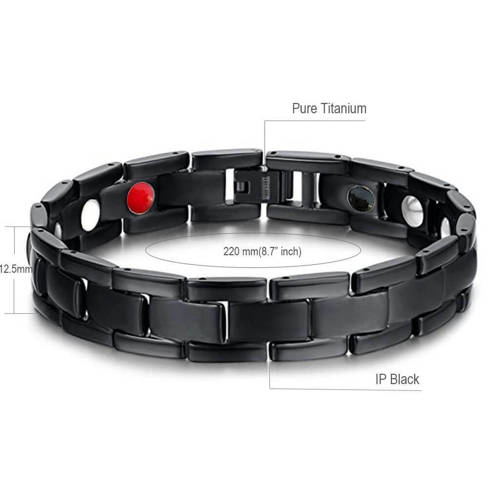 Magnet Bracelet Therapy with 4 elements for Balance Energy Pain Relief ...