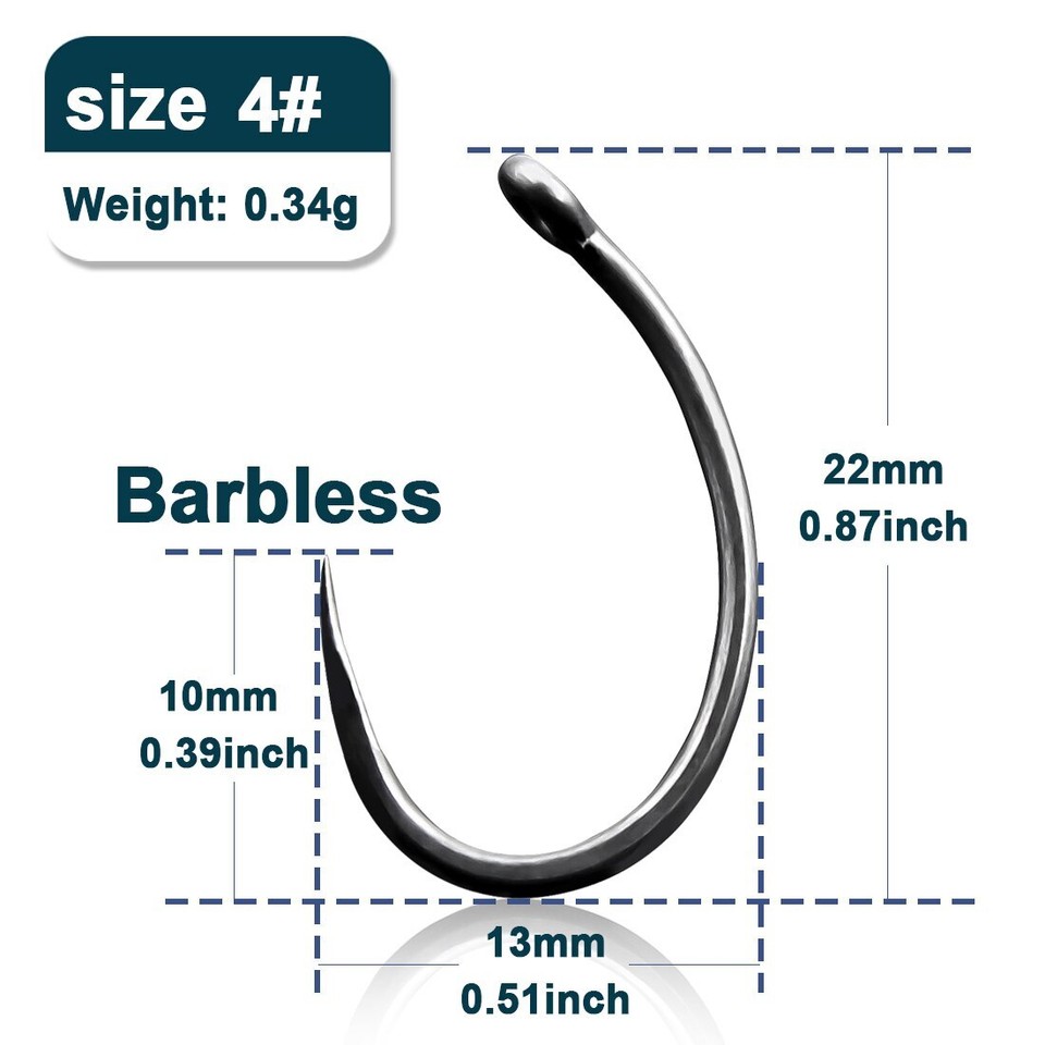 100Pcs Barbed/Barbless Fishing Hook Curved Nymph Emerger Shrimp Hooks ...