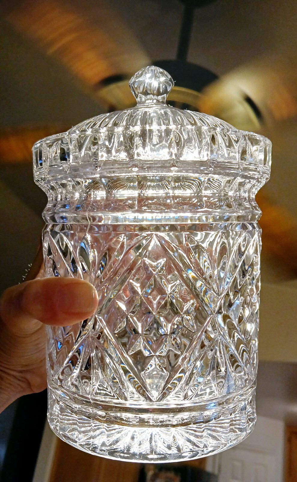 Godinger Dublin Crystal Collection Cut Glass Biscuit Barrel Lidded ...