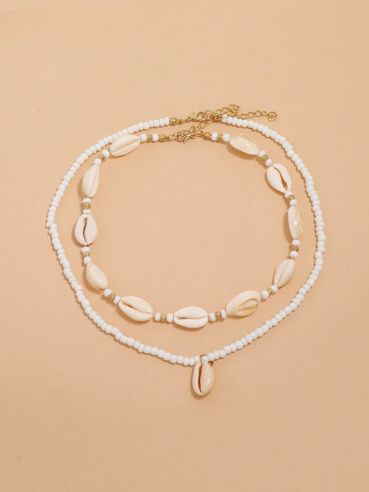 2pcs Shell Decor Beaded Necklace for Women Girls Accessories Jewelry ...