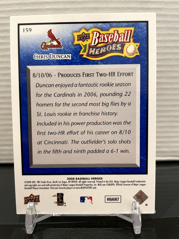2008 Upper Deck Heroes ~ DK Blue ~ #159 Chris Duncan /199 | eBay