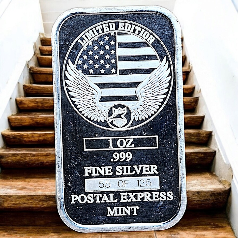 Postal Express Mint Haunted Fortune 1 oz .999 Silver Proof Bar PEM #55/ ...