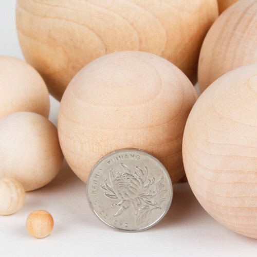 Natural Wooden Craft Wood Balls Sphere Round Craft Supplies 6mm to 60mm ...