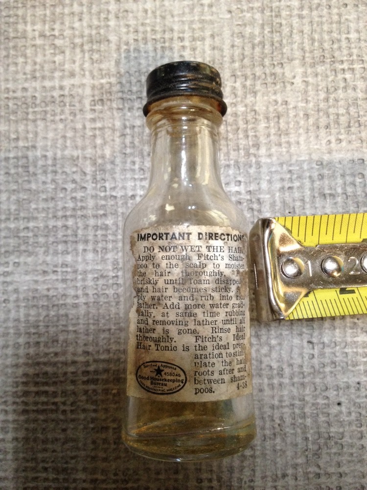 Vtg Fitch's Dandruff Remover ? Shampoo 1 fl oz. ? Glass Bottle Black ...