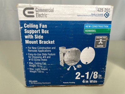 Commercial Electric Ceiling Fan Support Box With Side Mount Bracket ...
