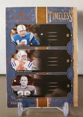 2005 Donruss Classic Timeless Triples Bronze UNITAS, SHULA & MANNING ...