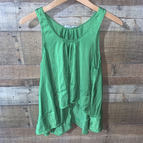 Zara W&B Collection Woman's Ladies Medium Blouse Shirt Boho Green Tank ...