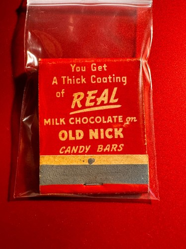 MATCHBOOK - OLD NICK CANDY BARS - REAL MILK CHOCOLATE - UNSTRUCK! | eBay