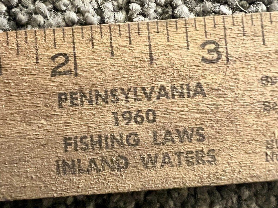 Vintage 1960 PA Law Sears Roebuck & Co Lets Go Fishing Ruler ...