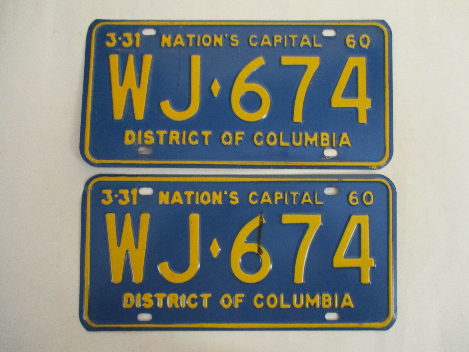 PAIR 1960 Washington DC License Plate Tag | eBay