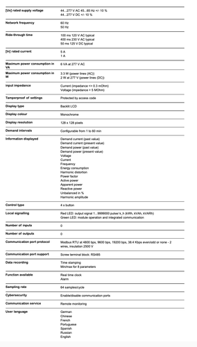Power and Energy meter, EasyLogic PM2220, LCD display, RS485, RJ45 ...