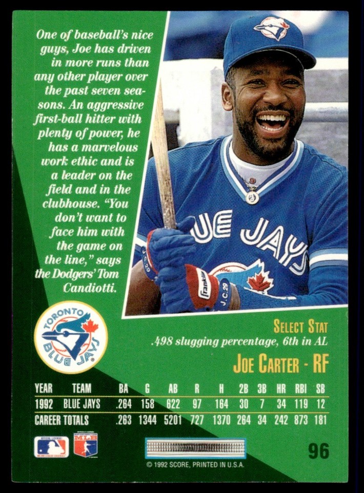 1993 Select Joe Carter Toronto Blue Jays #96 | eBay