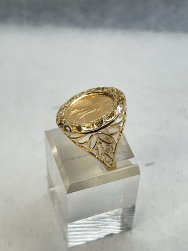 2015 1/10oz Fine Gold American Eagle 5$ Coin Ring set in 14K Gold Sz 7 ...
