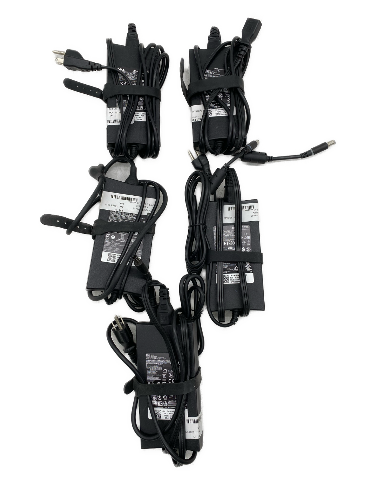 LOT OF 5! Dell 130W large tip AC Adapters LA130PM190 LA130PM121 Charger ...