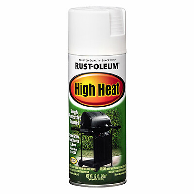 6 PAK High Heat; 12 OZ Flat White Spray Paint; VOC Compliant; Resists ...