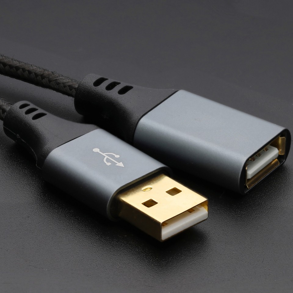 PRO Metal USB 2.0 24AWG High Speed Cable EXTENSION Lead A Plug to ...