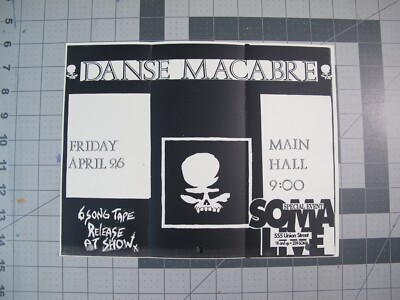 vtg punk goth flyer - Danse Macabre Main Hall Soma Live 8.5x11 PNN | eBay