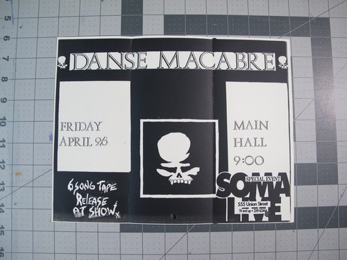 vtg punk goth flyer - Danse Macabre Main Hall Soma Live 8.5x11 PNN | eBay