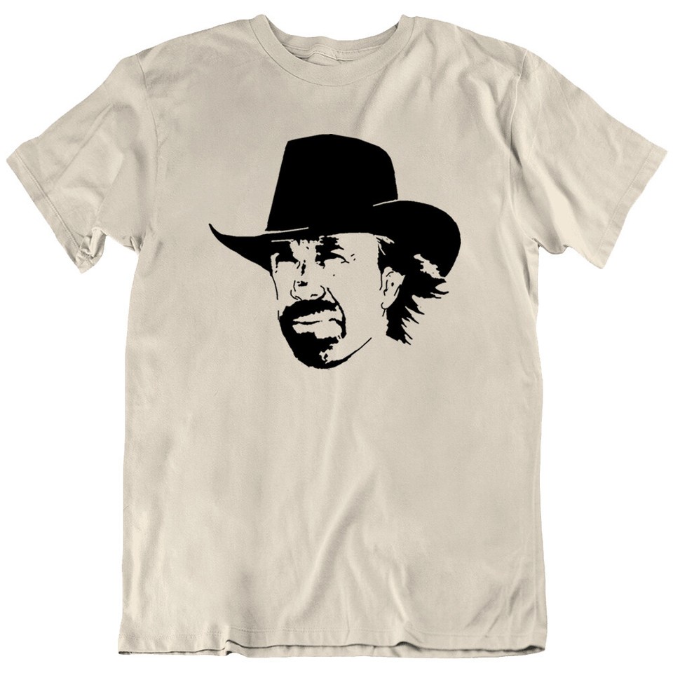Chuck Norris, Cowboy hat, Face Vector Movie Retro T Shirt Tee Gift New ...