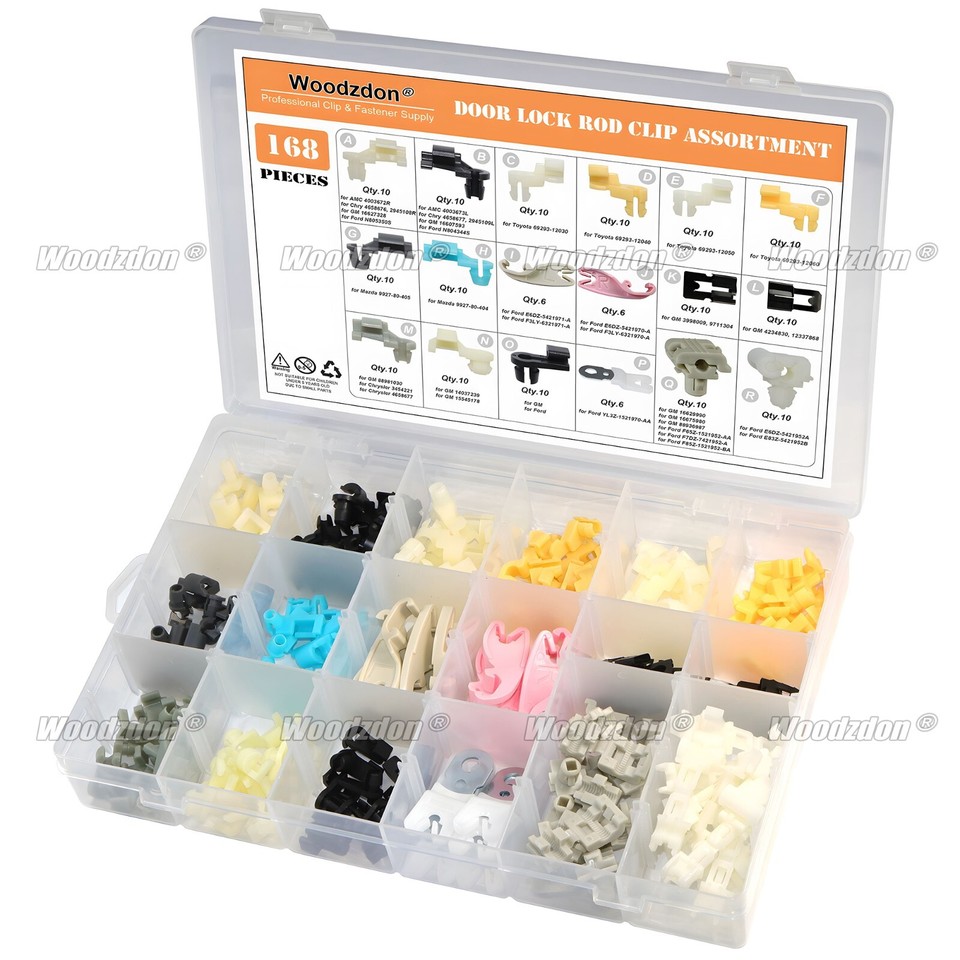 168pcs Door Lock Rod Clip Assortment Handle Retainer for GM for Ford ...